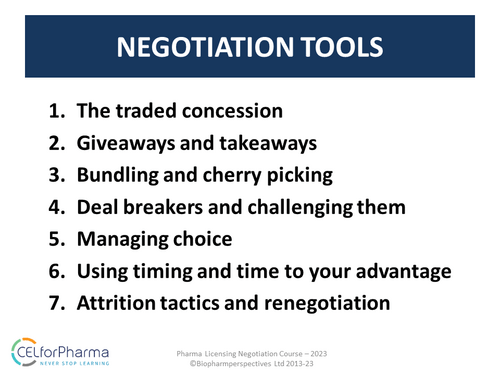 7 Powerful negotiation tools used in Pharma Licensing Negotiations 7 Powerful negotiation tools used in Pharma Licensing Negotiations